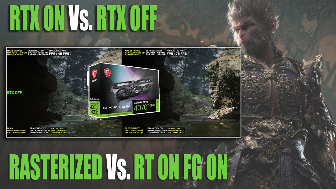 Black Myth Wukong Benchmark Tool Test II RTX On Vs. RTX Off II FPS Side ...
