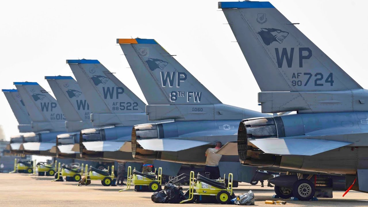 Wolf Pack. US Air Force F-16 Fighting Falcon fighters in Thailand ...