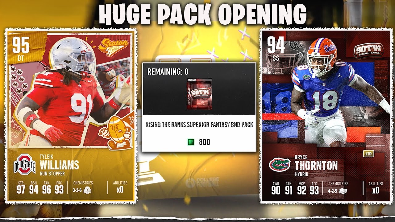 Opening All The Rising The Ranks Superior Fantasy Packs! CFB 25! - YouTube