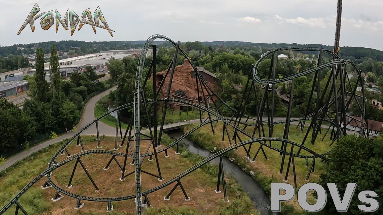 Kondaa POVs (Front & Back Rows), Walibi Belgium Intamin Mega Coaster ...