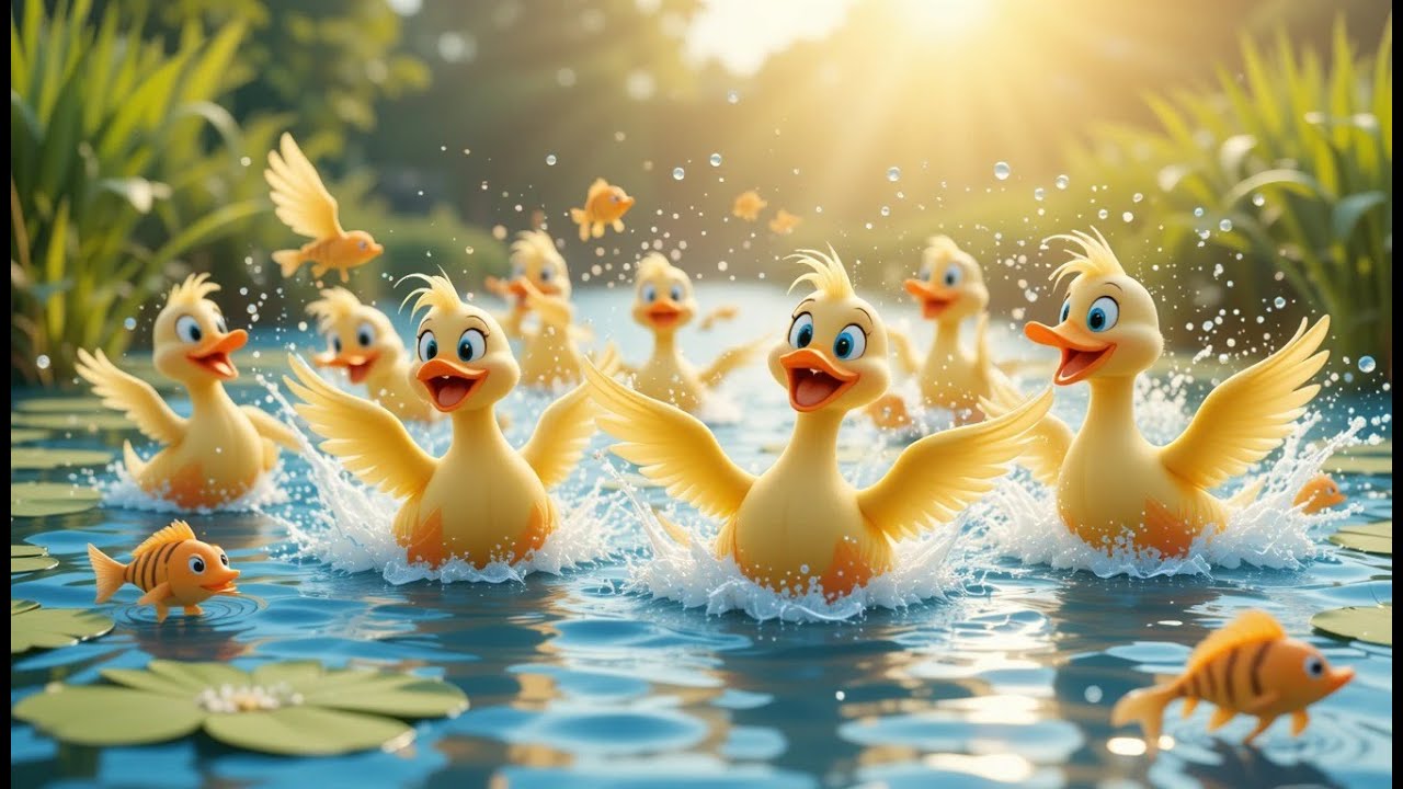 Ducks Go Quack and Fish Go Swish | Popular Nursery Rhyme | Educational ...