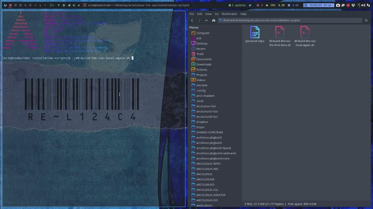 ArcoLinux : 3290 Build any ArcoLinuxB iso with lts or zen or xanmod kernel - example Plasma LTS ...