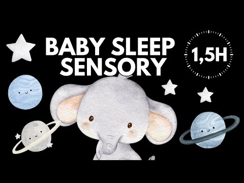 Baby Sleep Sensory 🐘 | Calm Night Visuals & Soft Lullaby Music | 1.5 Hour