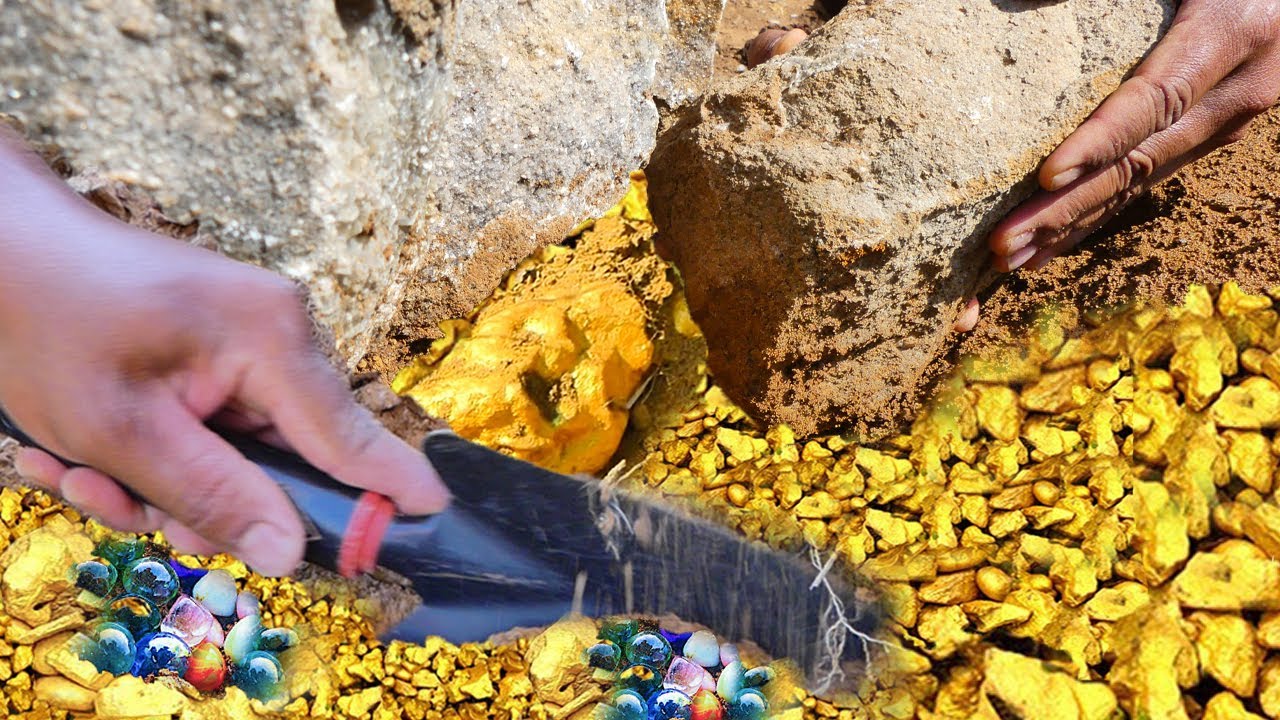 Old Gold Mine! I finally found gold encased under stone of mountain ...