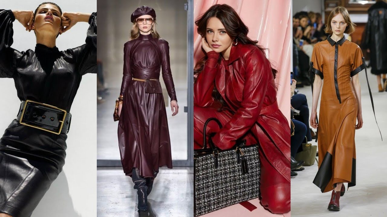 Most beautiful leather outfits for girls - YouTube