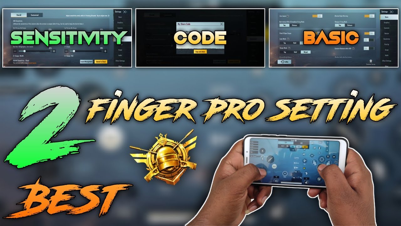 BATTLEGROUNDS MOBILE INDIA BEST 2 FINGER PRO THUMBS SETUP WITH GYRO ...