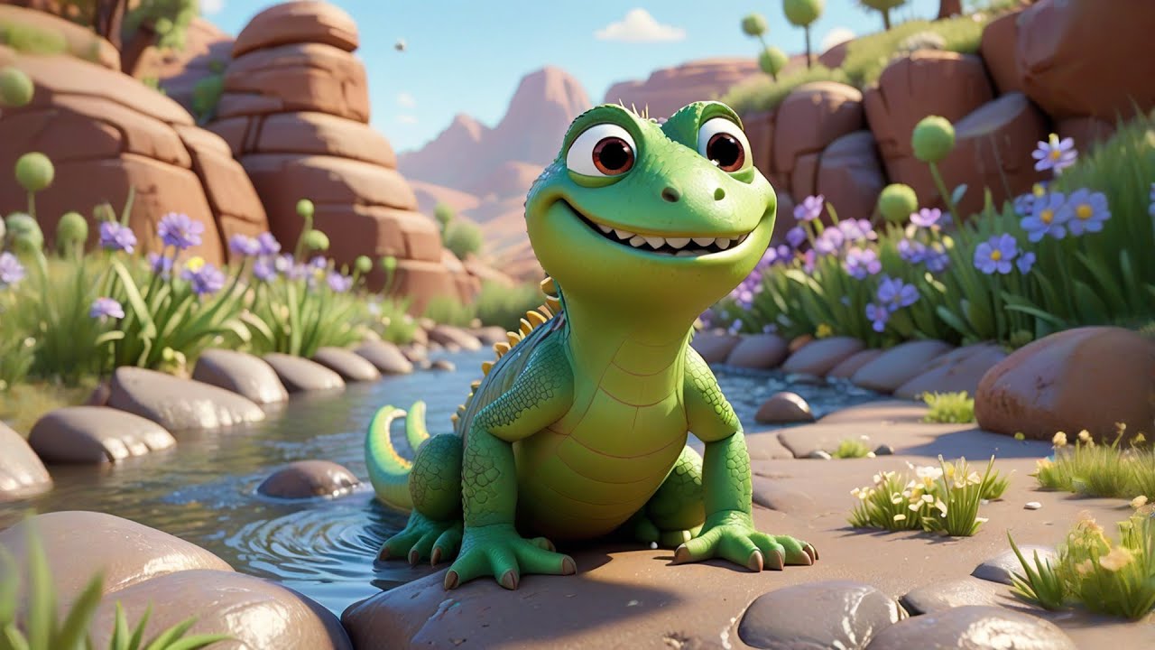 Leo Lizard Crawls Slowly | Calm Animal Song for Kids | Learning ...