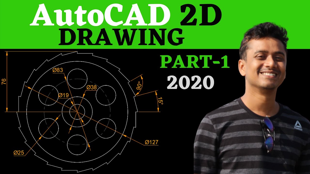 AutoCAD 2D Practice Drawing Exercise || AutoCAD 2020 || Part-1 - YouTube