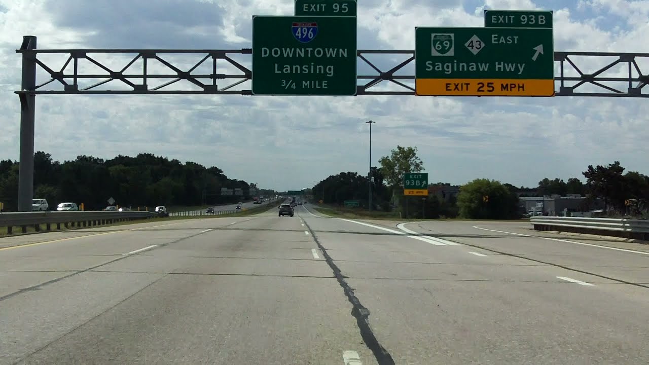 Interstate 96 (Exits 89 to 95) eastbound - YouTube