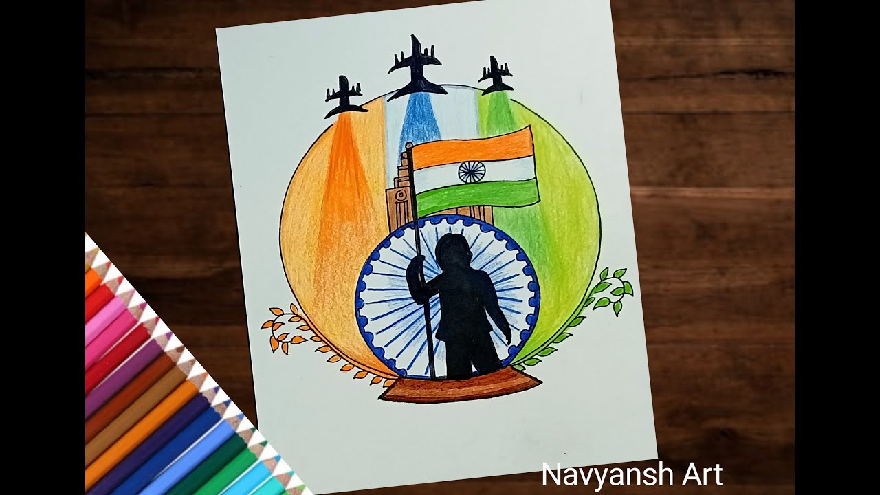 Republic Day drawing/26th January poster drawing/Independence Day ...