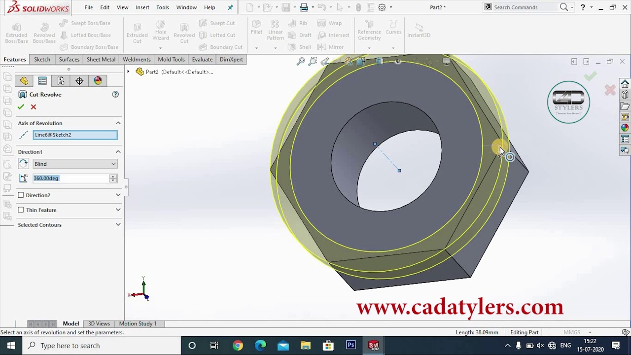HOW TO DO REVOLVE BOSS BASE AND REVOLVE CUT IN SOLIDWORKS IISOLIDWORKS TUTORIAL SERIES CAD how-to-do-revolve-boss-base-and-revolve-cut-in-solidworks-iisolidworks-tutorial-series-cad