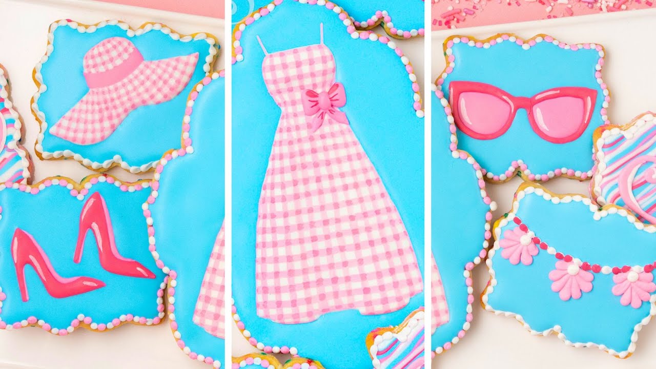 Delicious Barbie-themed Cookies With Royal Icing! - YouTube