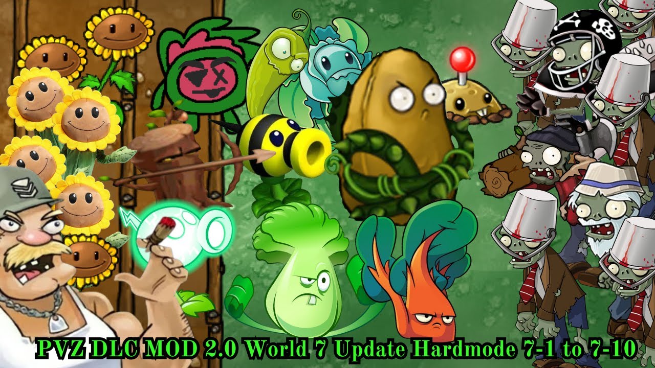 PvZ DLC Mod World 7 Playthrough (The Forest of alot green & zombies i ...