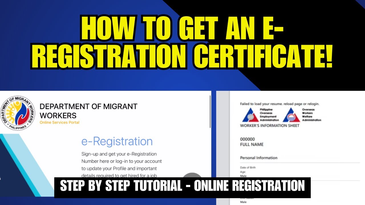 Paano Kumuha Ng Ereg Certificate | POEA Online E-Registration ...