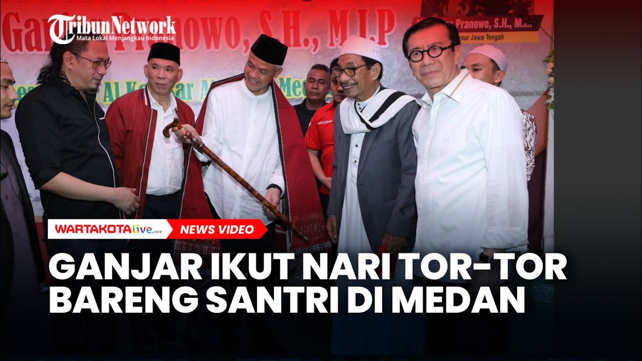 Ganjar Ikut Nari Tor Tor Bareng Santri Ponpes Al Kautsar Al Akbar Medan - YouTube