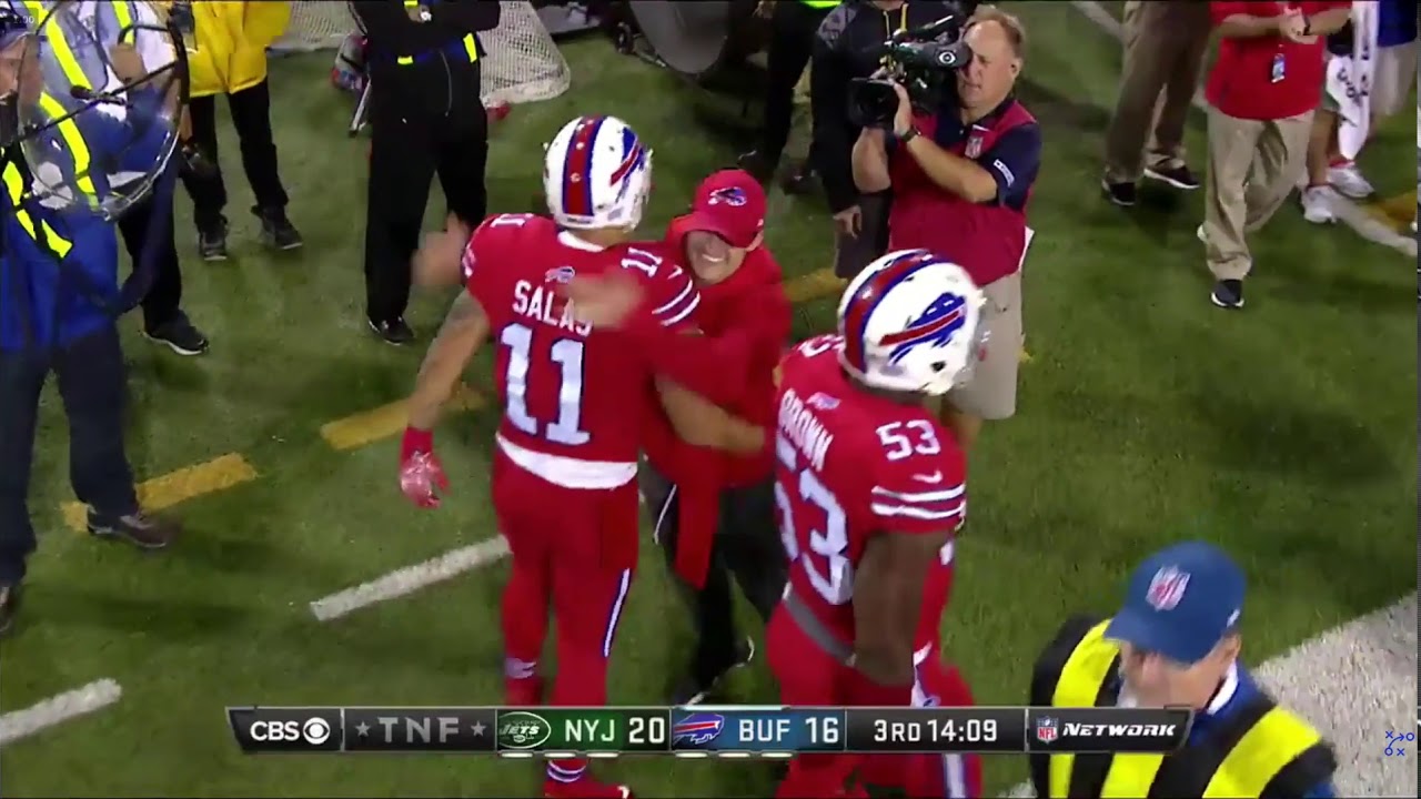 Greg Salas TD - Jets vs. Bills, 9/15/16 (TNF/Bruce Smith Jersey ...