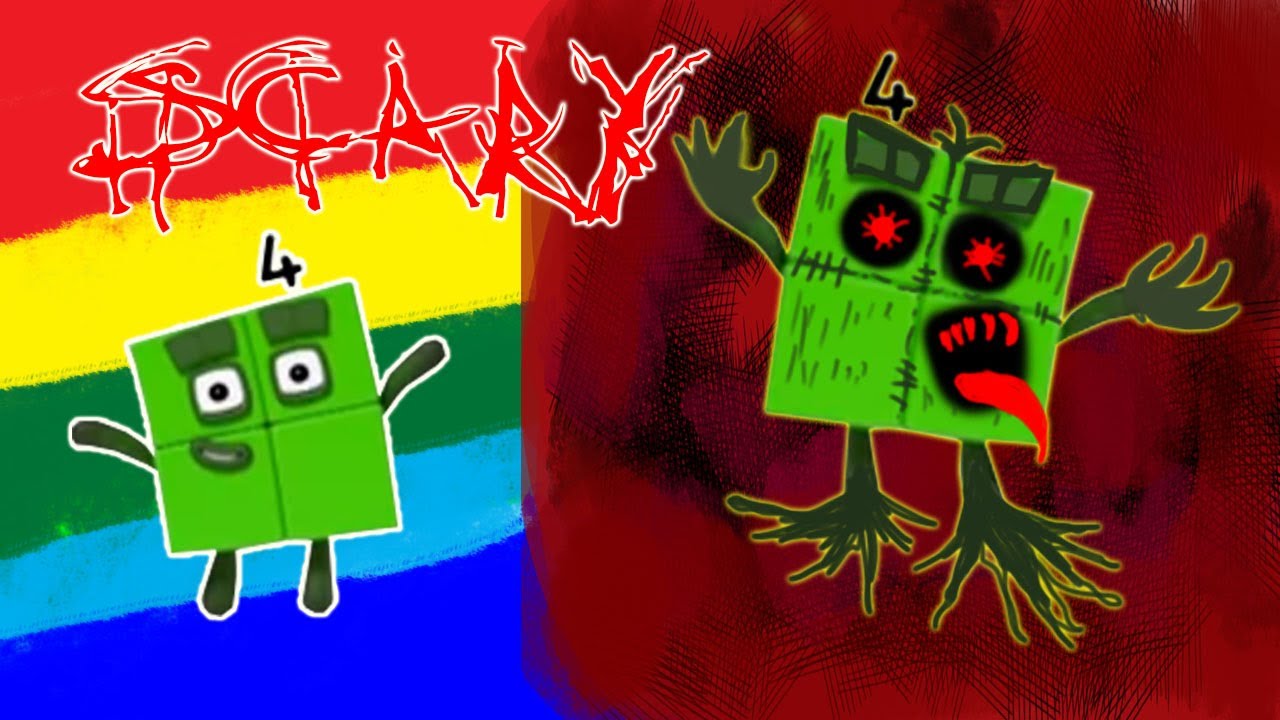 Numberblocks - Orange Level Two | 4 AS HORROR VERSION | #HomeSchooling ...
