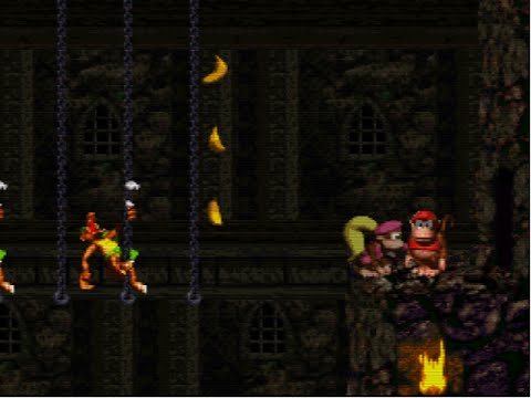Donkey Kong Country 2 (SNES) - Chain link chamber - YouTube