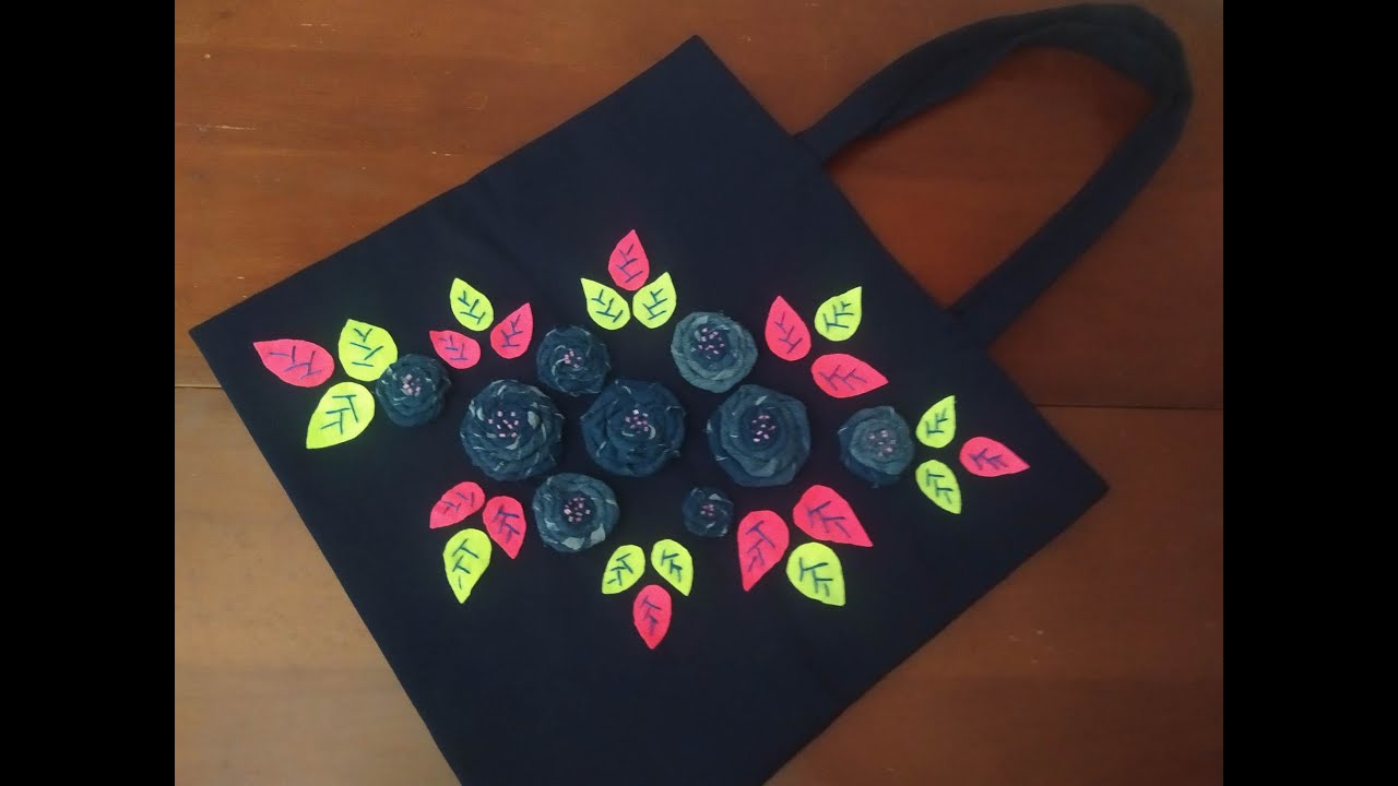 how to decorate a tote bag - YouTube