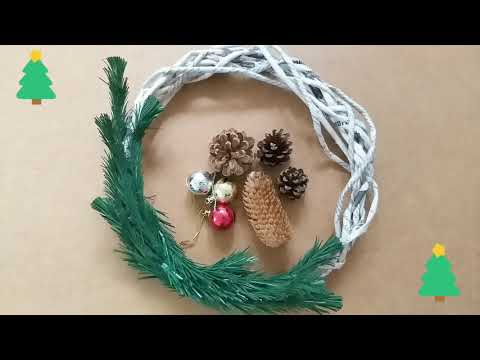 Making a new year door decor from newspaper/Qəzetdən yeni il qapı bəzəyi/ Yeni yıl kapı süsü yapımı