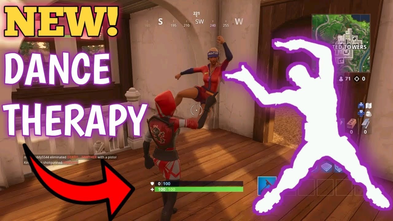 FORTNITE PLAYERS REACTION TO *NEW* DANCE THERAPY DANCE EMOTE!!! - YouTube