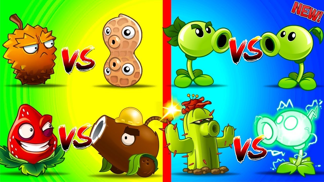 Plants vs Zombies 2 Free vs Premium Coconut Cannon vs Strawburst ...