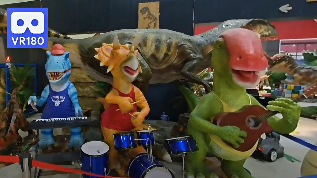 Wow!! Dinosaur Band playing music 😍😍 Jurassic World Kids Park 3D 180VR ...
