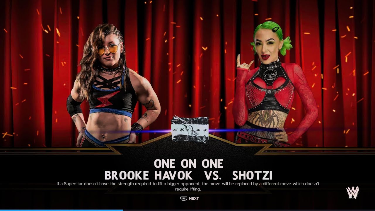 WWE 2K24 BROOKE HAVOK VS SHOTZI ROH JUST GOT EMO!!!! - YouTube