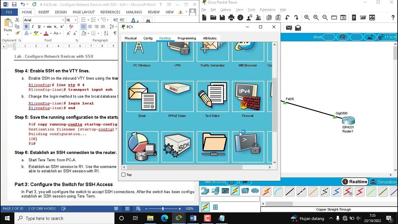4. 4. 9 Lab Configure Networks Devices with SSH - YouTube