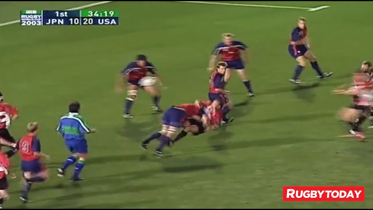 Huge Tackle! USA vs. Japan 2003 Rugby World Cup - YouTube