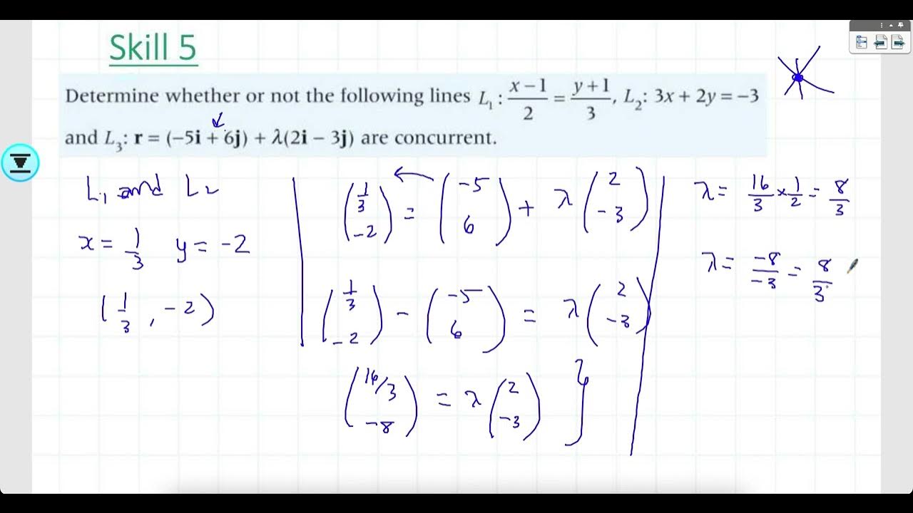 Lesson 7 part 2 Skills for Vector equation of a line - YouTube