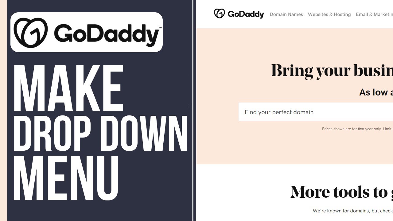How to make a drop down menu on GoDaddy - Quick and Easy! - YouTube