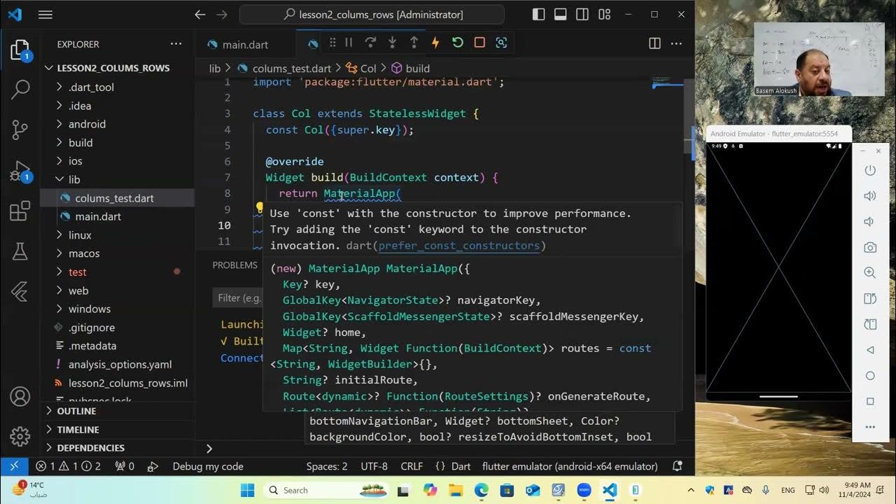 Flutter - lecture2 - Column and Rows - YouTube