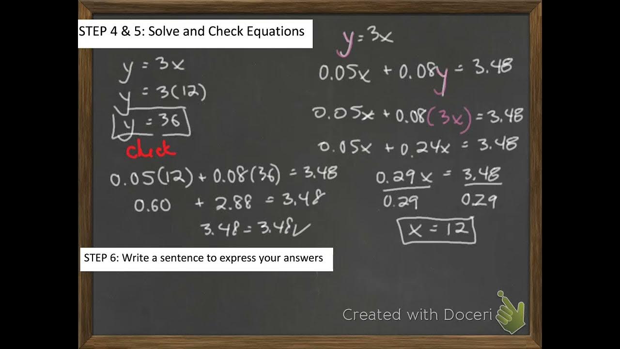 Solving Word Problems Using Systems of Linear Equations Part 2 of 2 ...