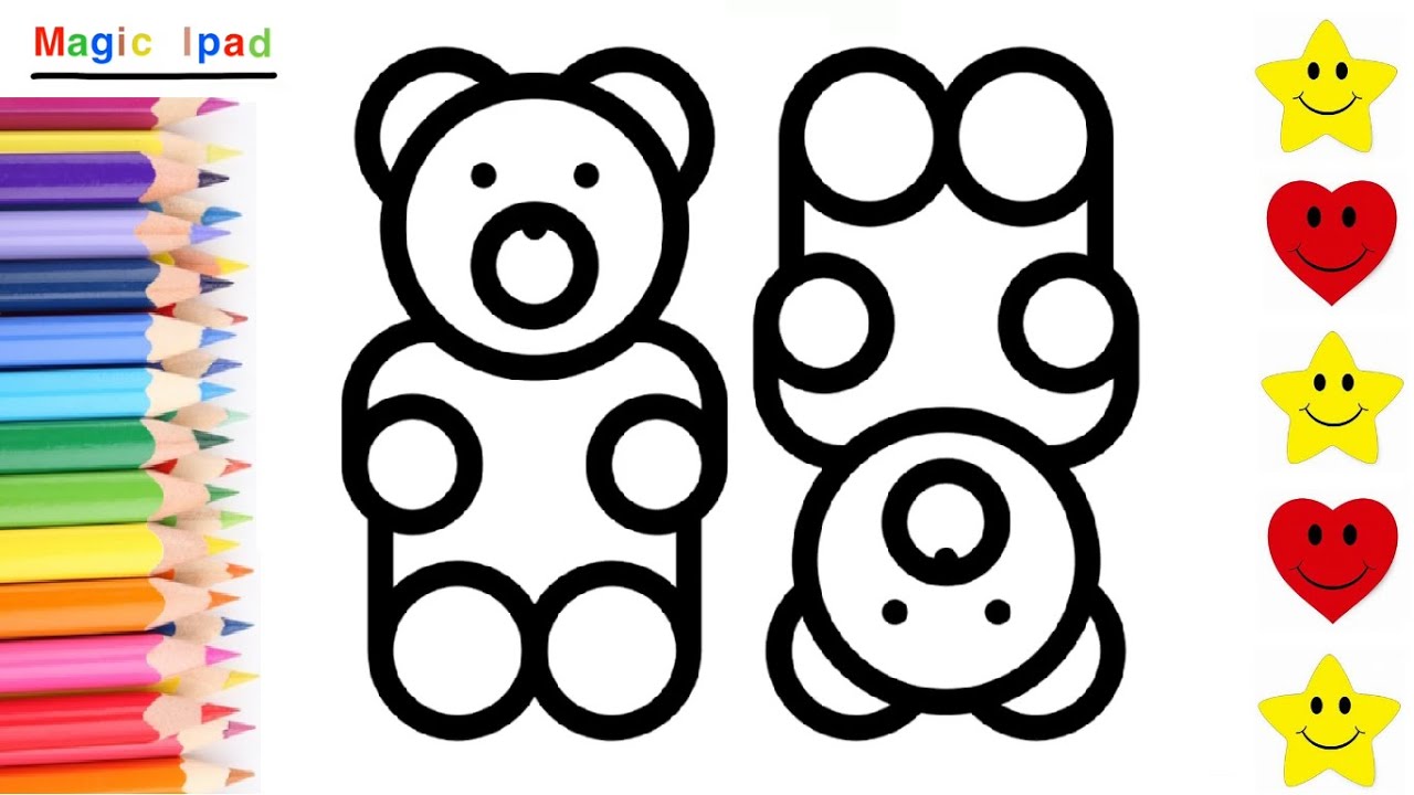 Como dibujar OSITOS GOMINOLA | dibujos para niños 💓⭐ How to draw GUMMY ...