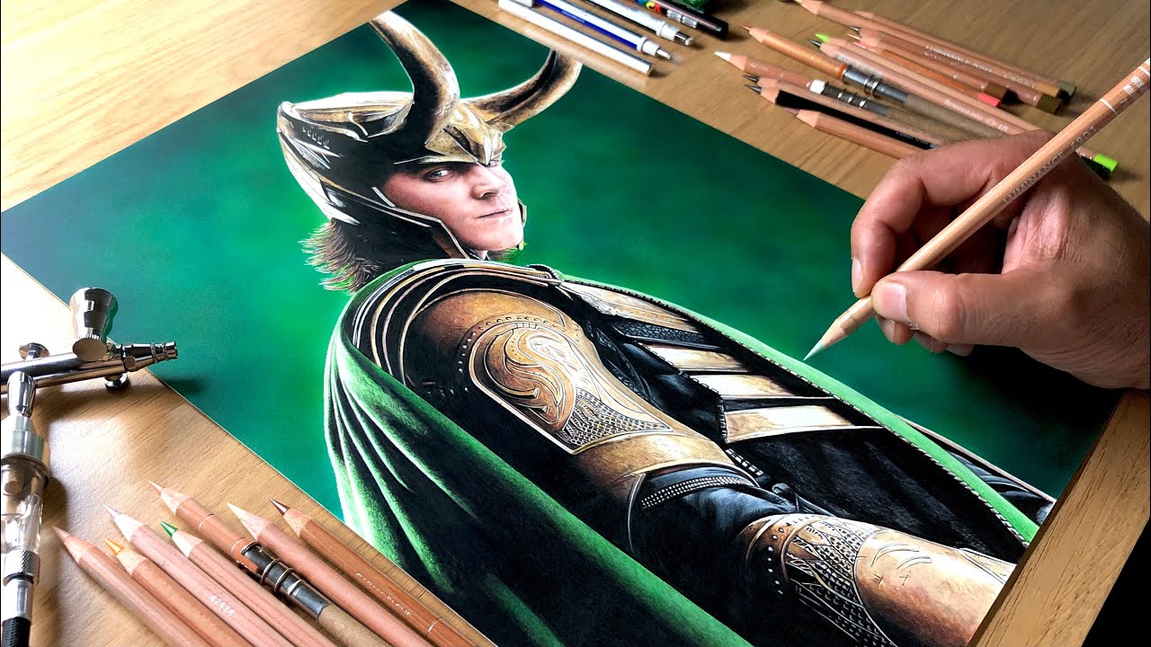 Drawing Loki (Tom Hiddleston) - Time-lapse | Artology - YouTube