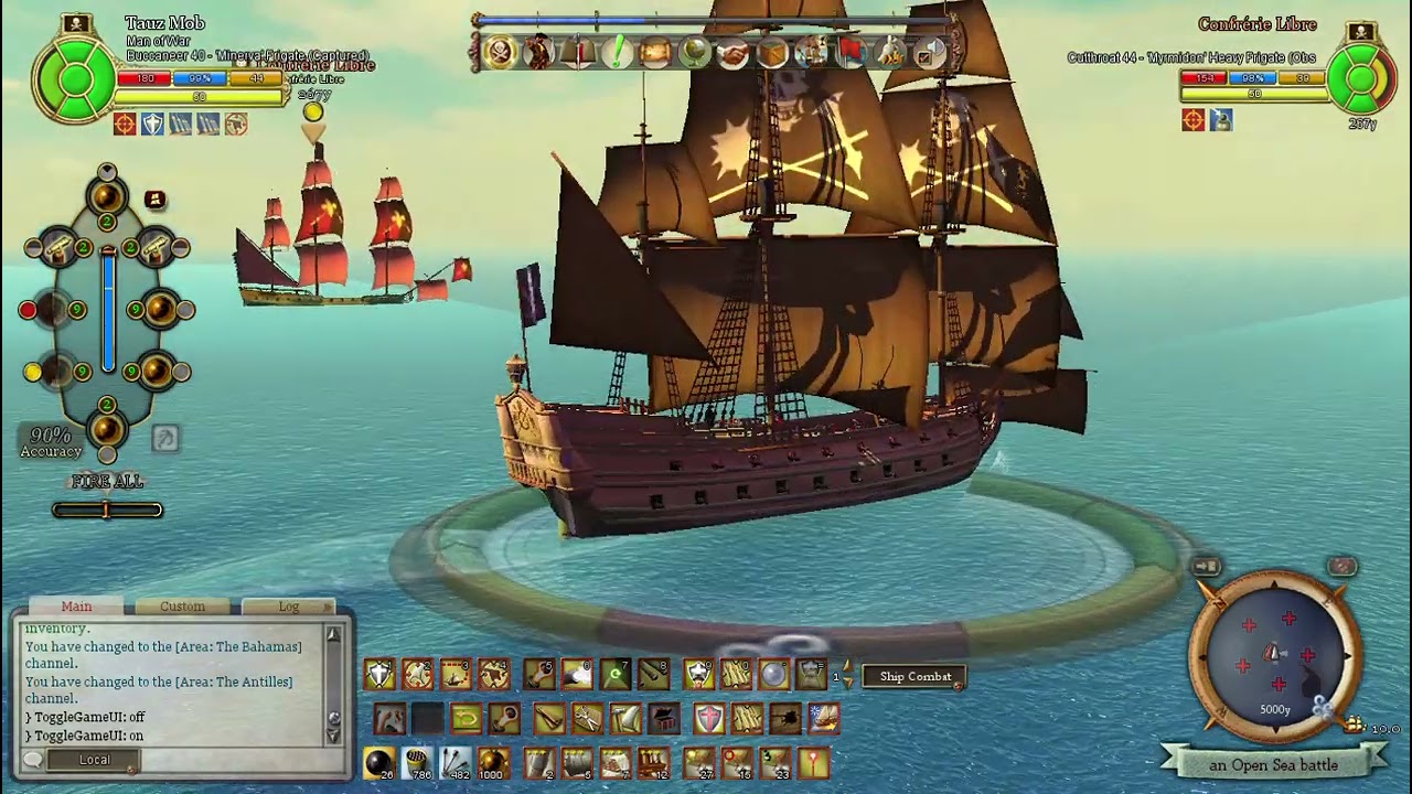 Myrmidon vs Minerva frigates - Pirates of the Burning Sea - YouTube