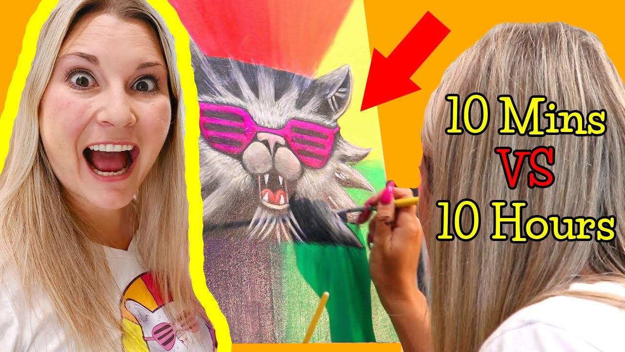 10 minute vs 10 Hour Painting Challenge - YouTube