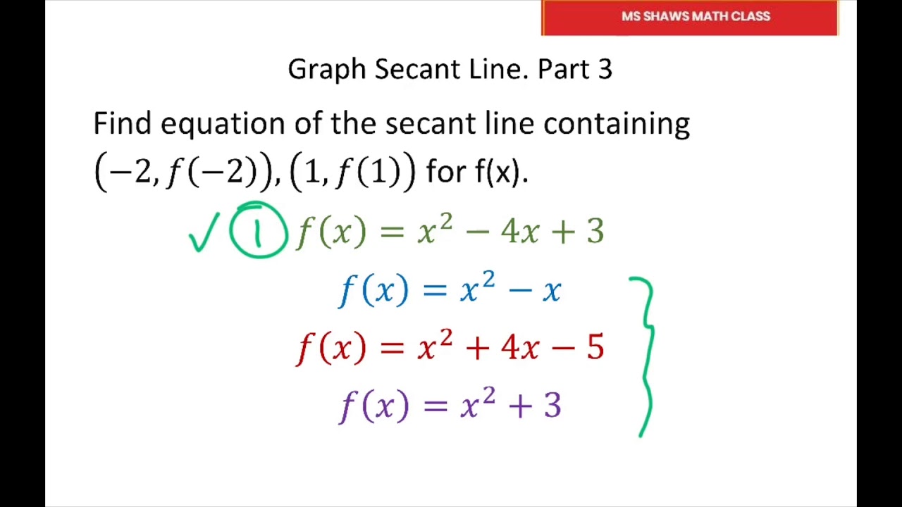 Find The Equation Of The Secant Line. Graph The Secant Line And f(x ...