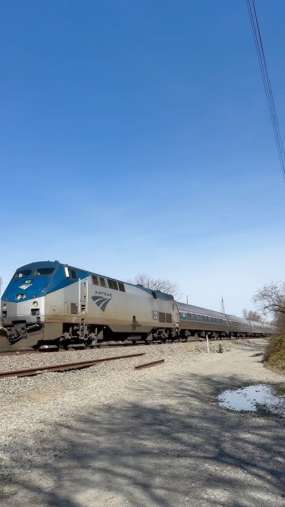 Amtrak 89 with #163 Blows through Woodbridge! #4k #railfan #amtrak #passenger #p42 #leader - YouTube