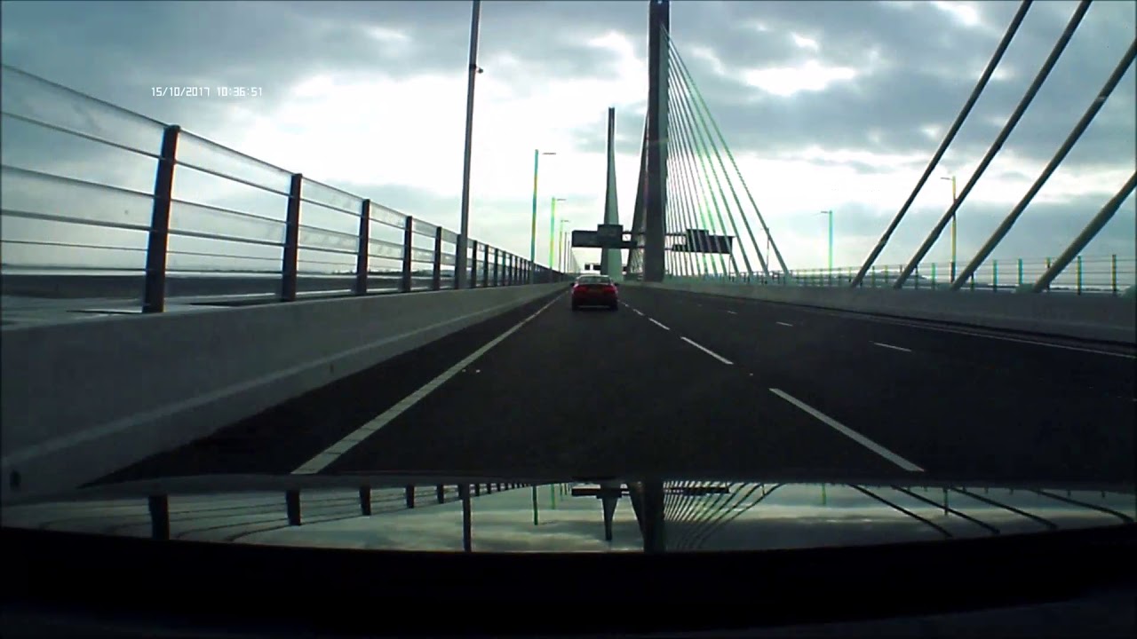 A Drive Over the New Mersey Gateway Bridge from Widnes to Runcorn - YouTube