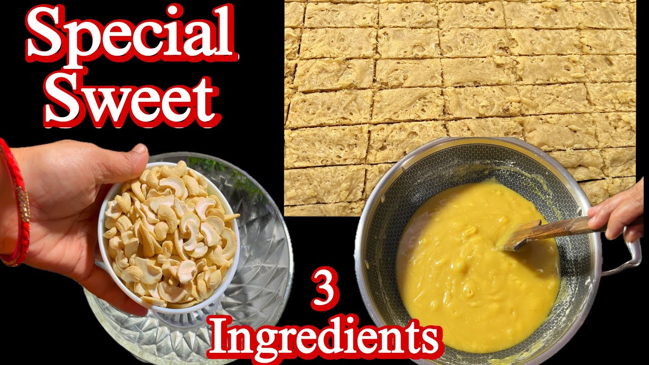 Special cashew nuts sweet | Cashew nuts Mysore Pak Recipe | Soft ghee ...
