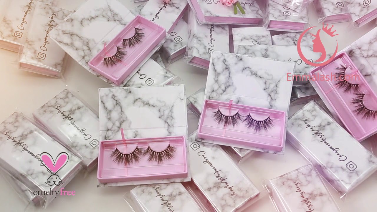 custom marble eyelash packaging box and wholesale 3D mink lashes from ...