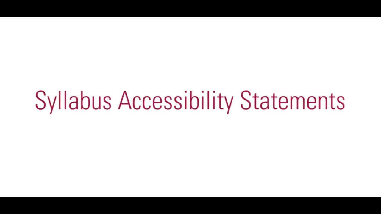 FLEX FORWARD: Syllabus Accessibility Statements - YouTube