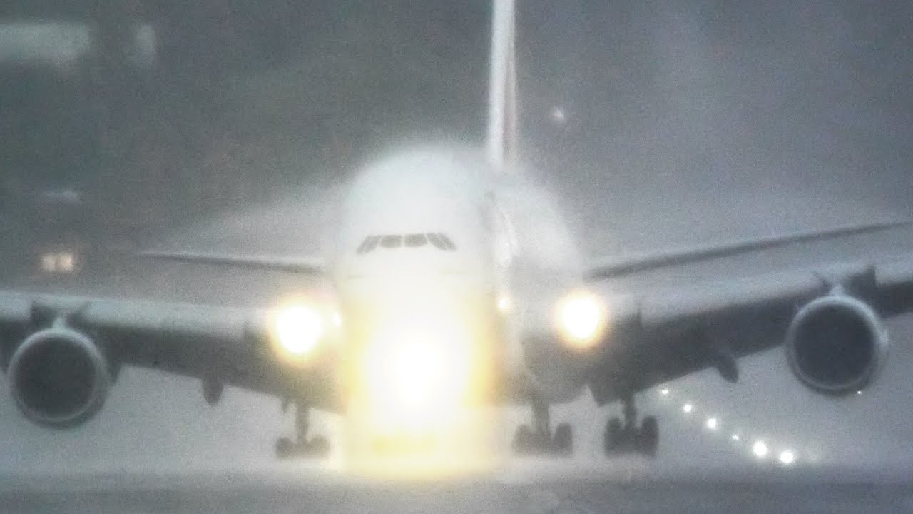 Airbus A380 versus heavy hailstorm! - YouTube