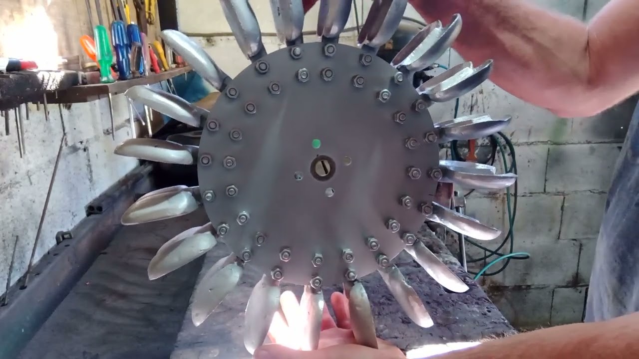 como fazer uma roda pelton, projeto concluído. - YouTube