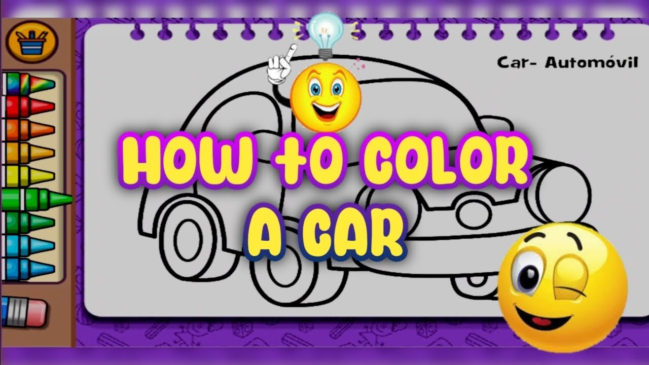 How to draw,paint,color the car | tutorial cara menggambar dan mewarnai ...