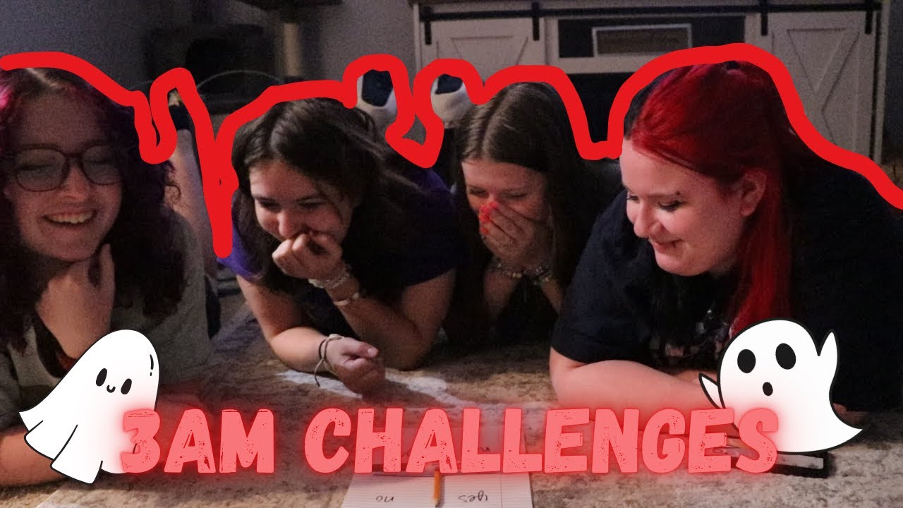 3AM SCARY CHALLENGES WITH THE GIGGLE GANG | Eryn, CJ, Savannah, Abby ...
