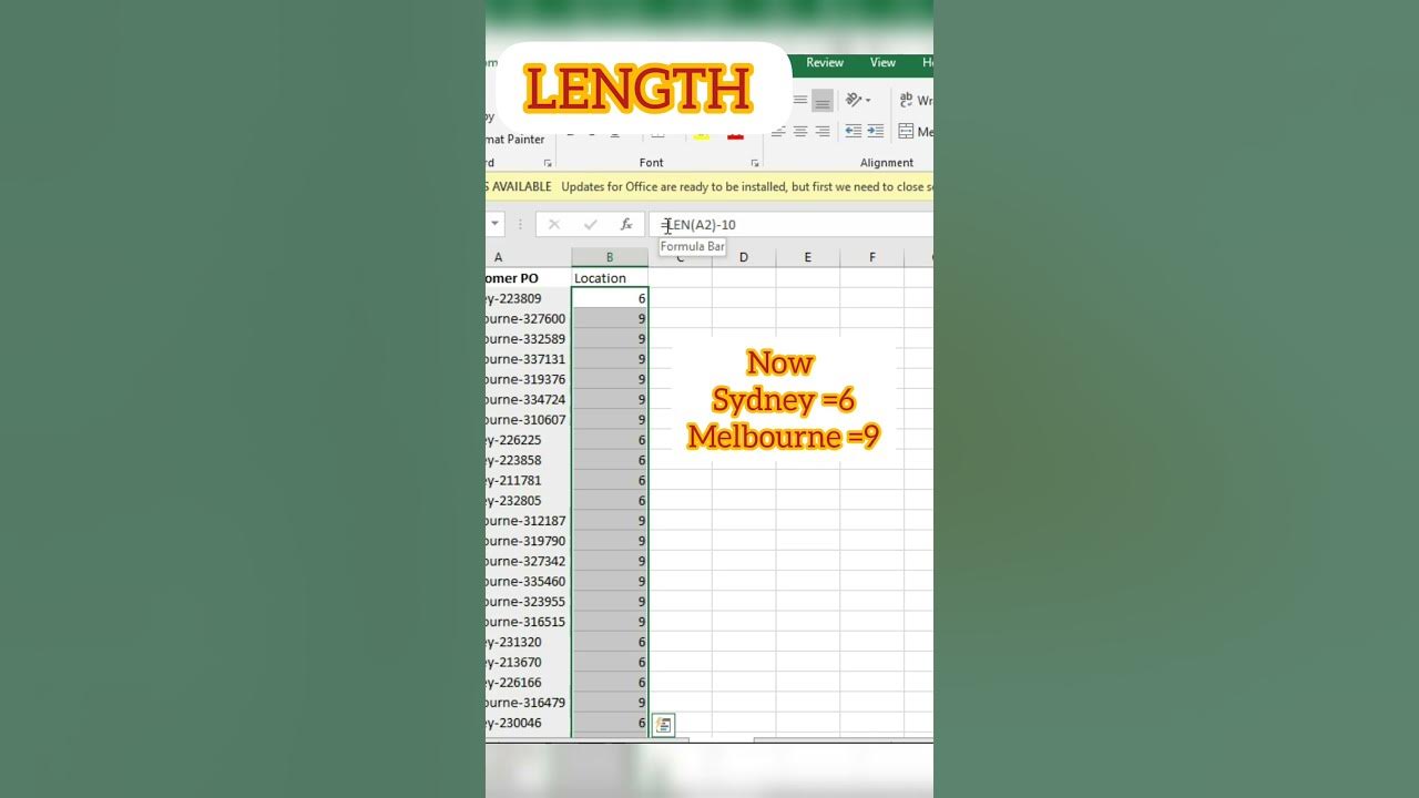 how to uses LENGTH function in excel#excel #excelshortvideo #tech #exceltutorial #exceltips ...