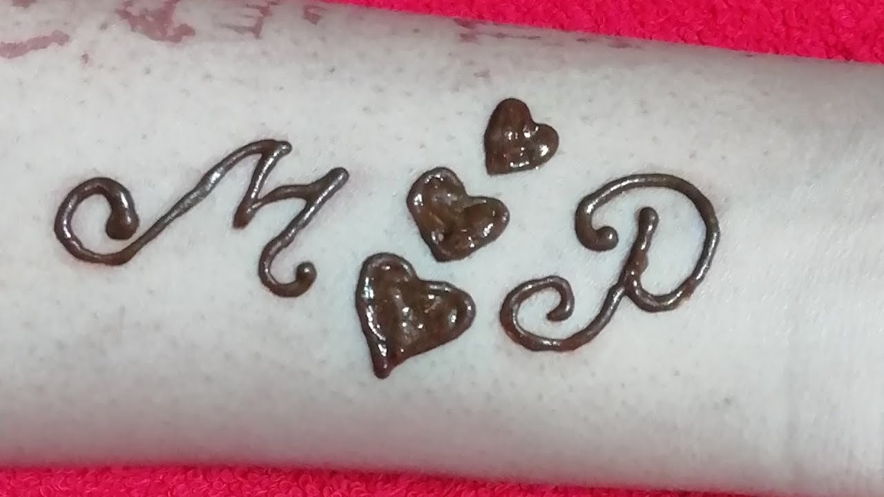Beautiful Tatto Mehndi design MP letter | couple letter love mehandi ...